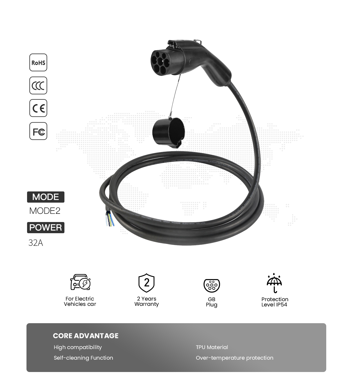 AC EV Charging cable GB/T Plug EV Charging 32A 480V from China ...