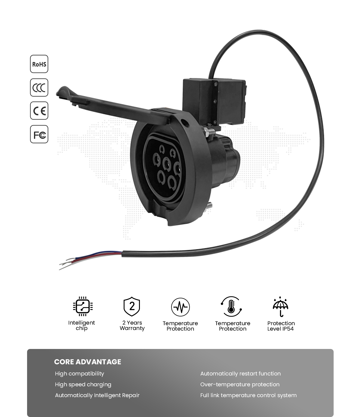 Type2 32A 250V female Socket for Charging Station from China ...